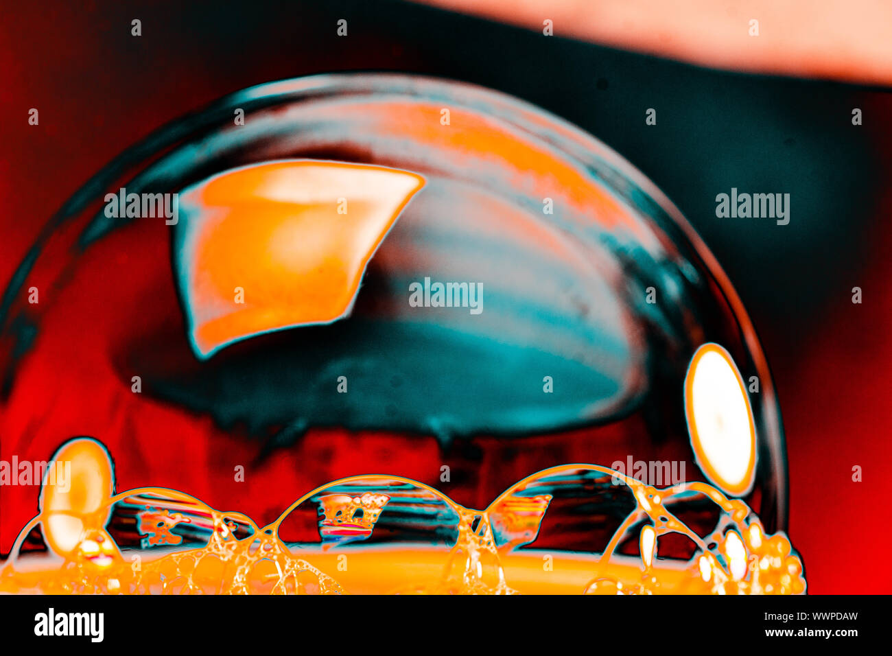 Air bubbles inside water base form patterns Stock Photo - Alamy