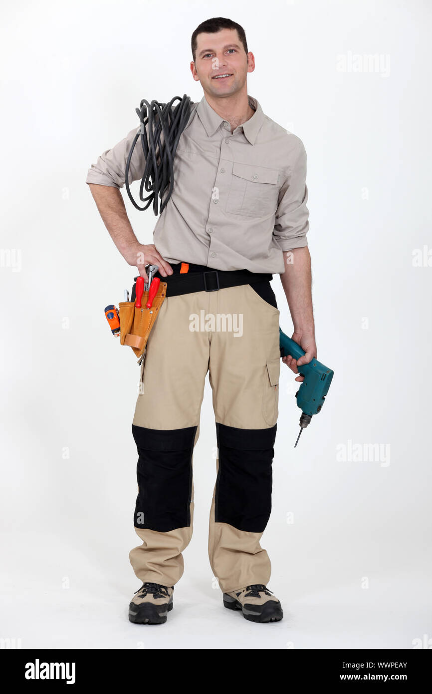 Portrait of a handyman Stock Photo - Alamy