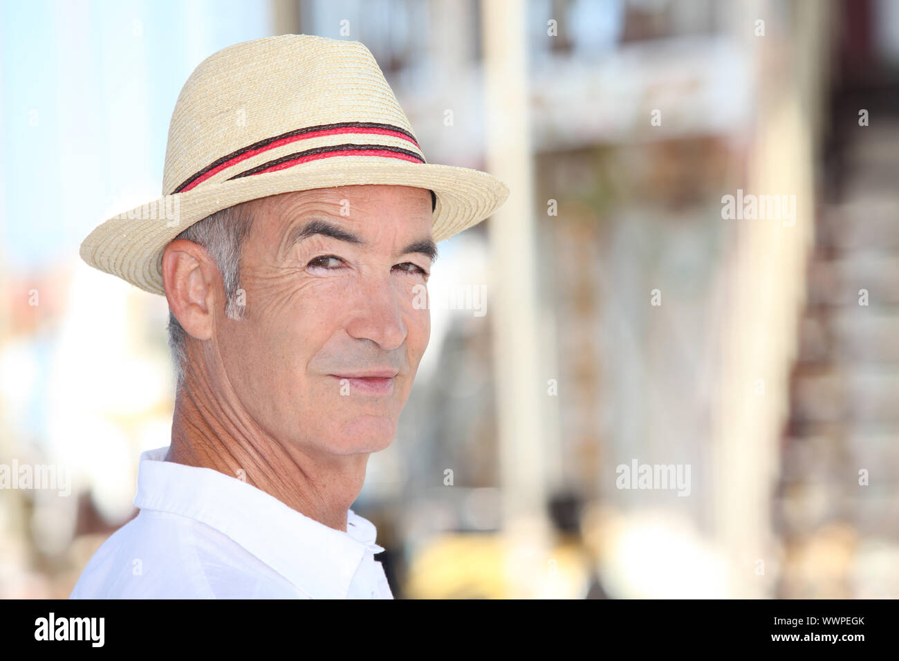 Elderly man on holiday Stock Photo - Alamy