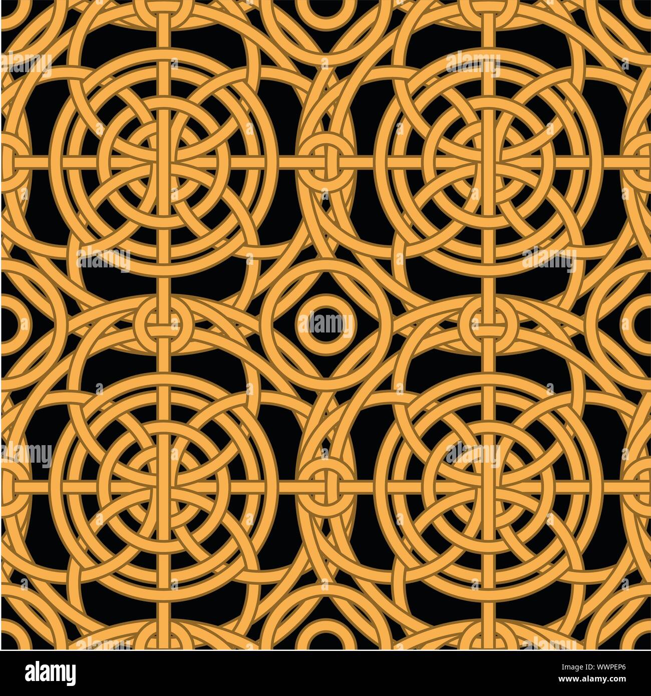 Ethnic gold interlaced - seamless vector pattern Stock Vector Image ...