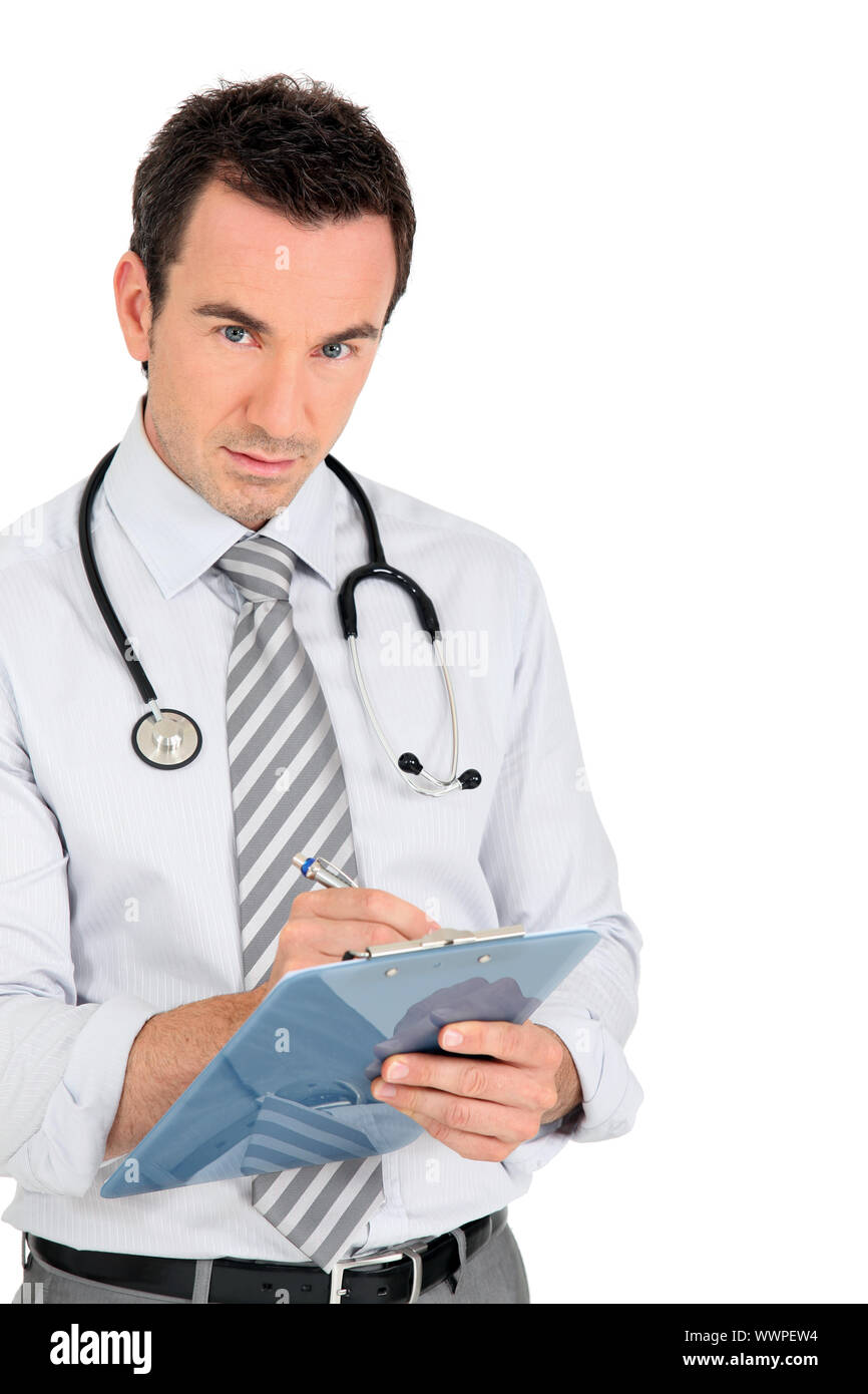 Gp writing a prescription hi-res stock photography and images - Alamy