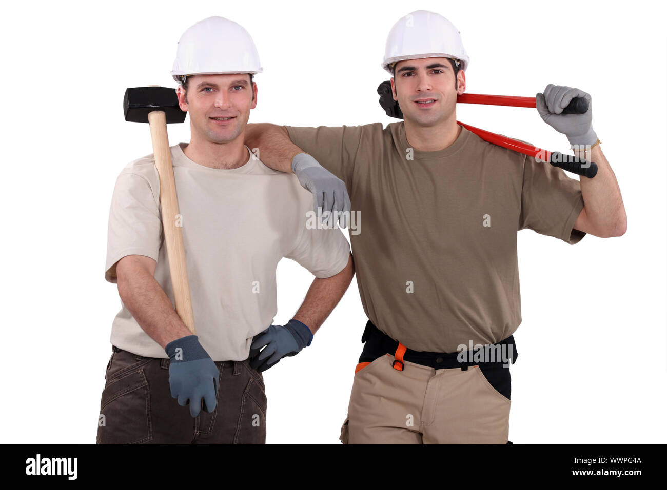 Two male handyman Stock Photo - Alamy