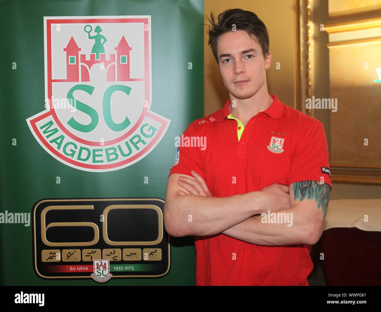 Michael damgaard of sc magdeburg hi-res stock photography and images ...