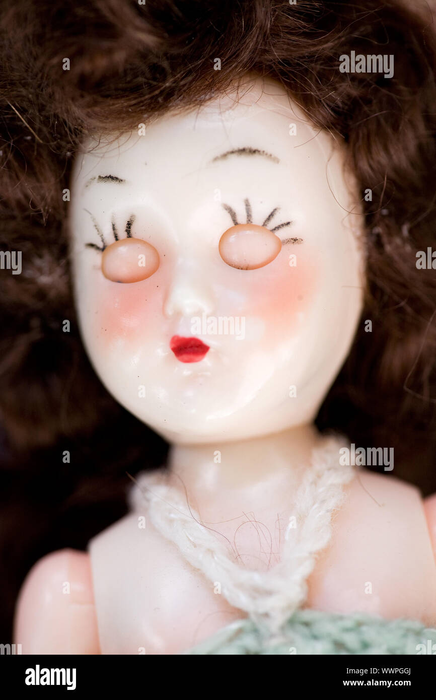 A close up of a doll face - focus on the eyes Stock Photo - Alamy