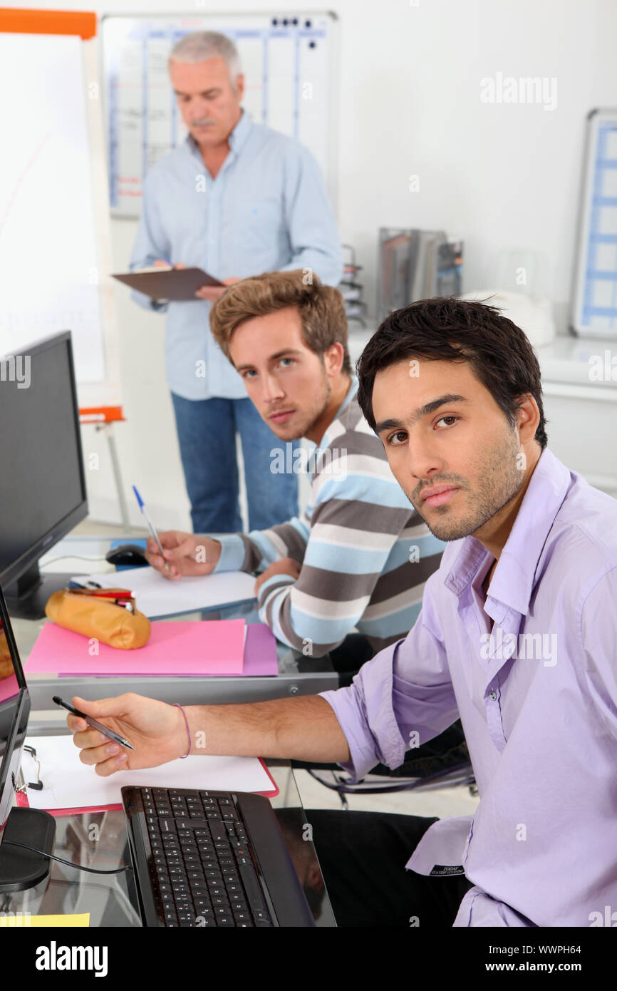 Business students using computers Stock Photo - Alamy