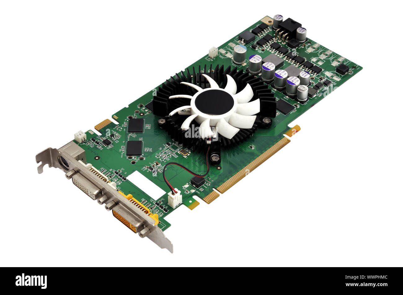 Computer graphic card on white background Stock Photo - Alamy