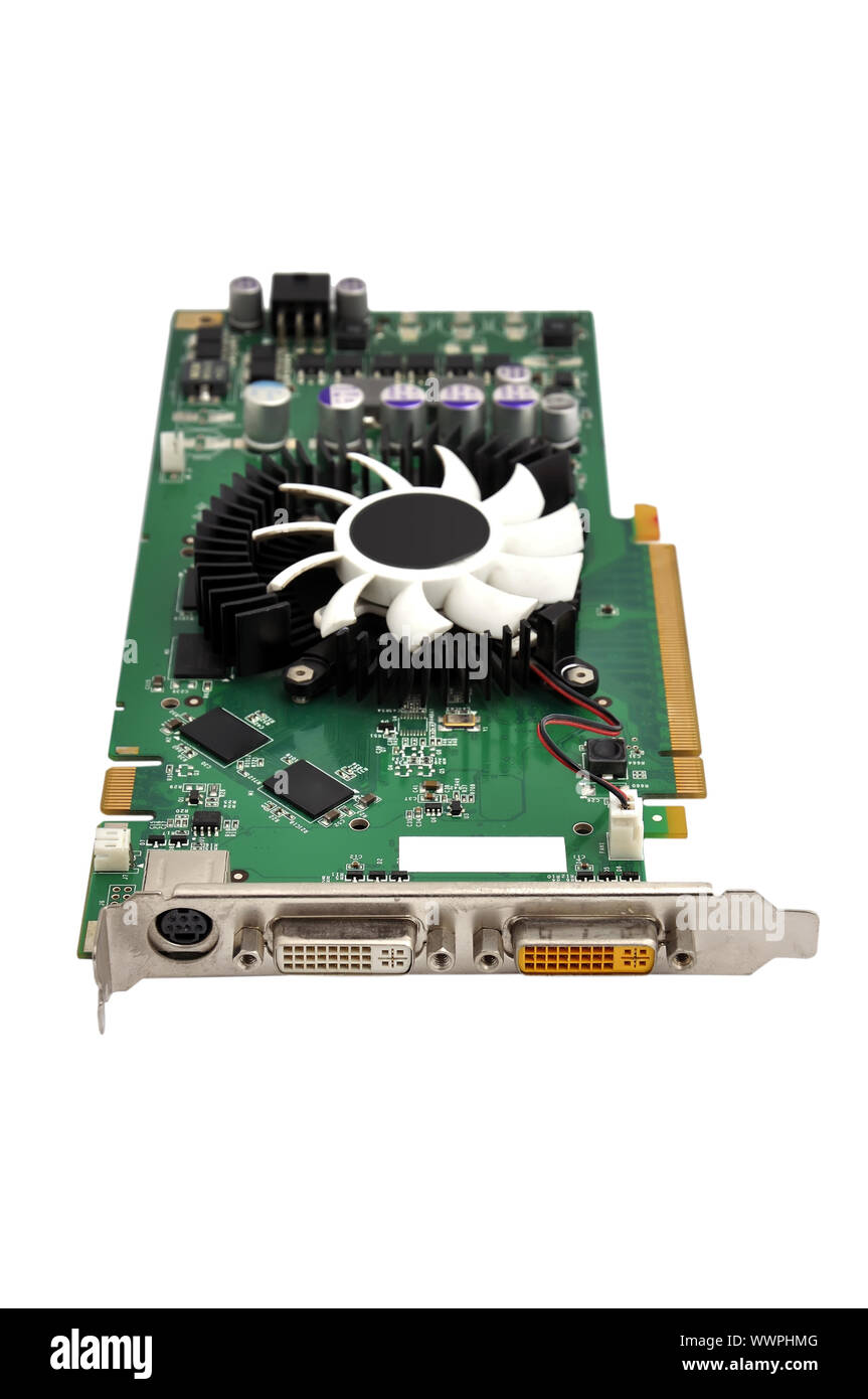 Computer graphic card on white background Stock Photo - Alamy