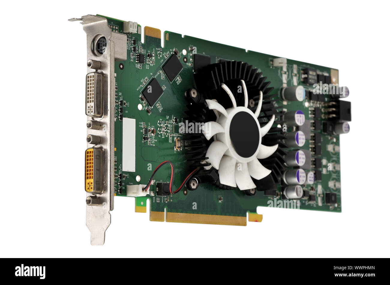 Computer graphic card on white background Stock Photo - Alamy