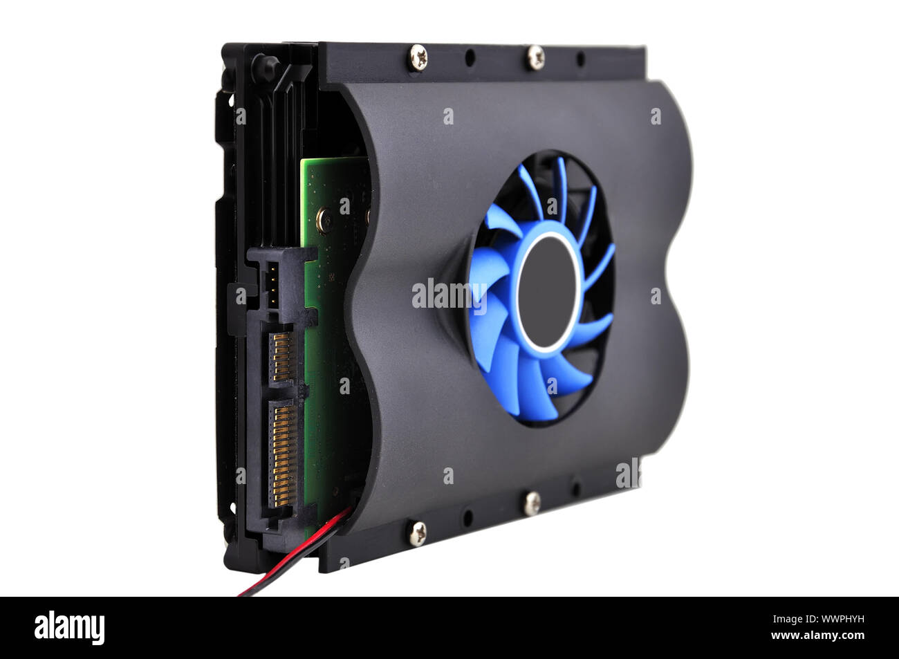 hdd and fan on a white background Stock Photo - Alamy