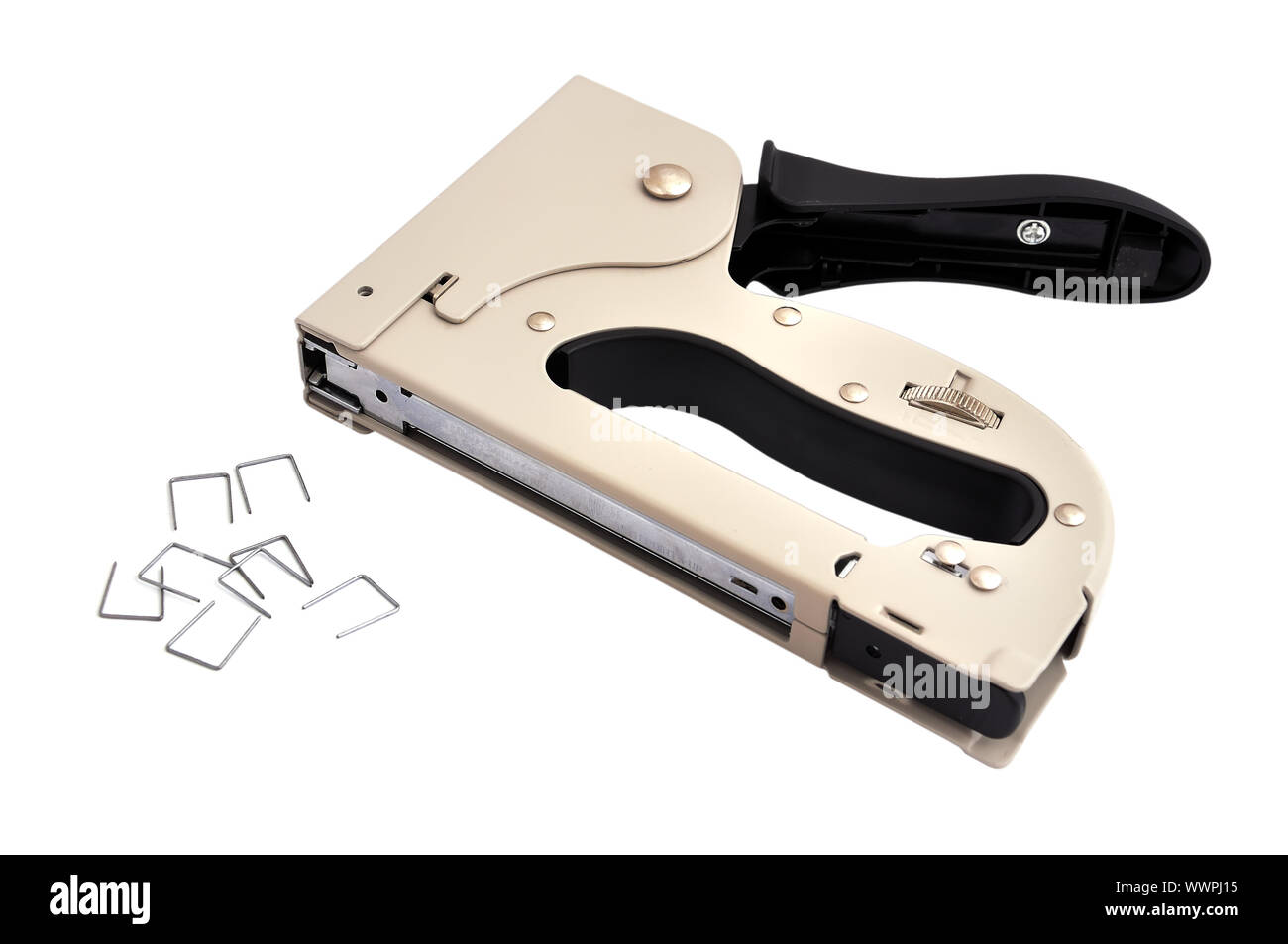 staple gun on a white background Stock Photo - Alamy