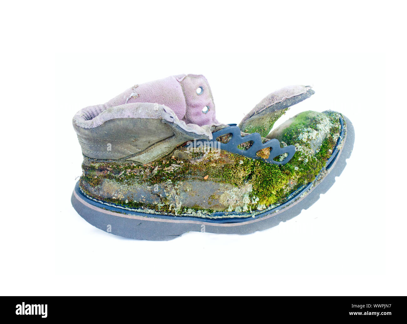 Old boot isolated on white Stock Photo - Alamy