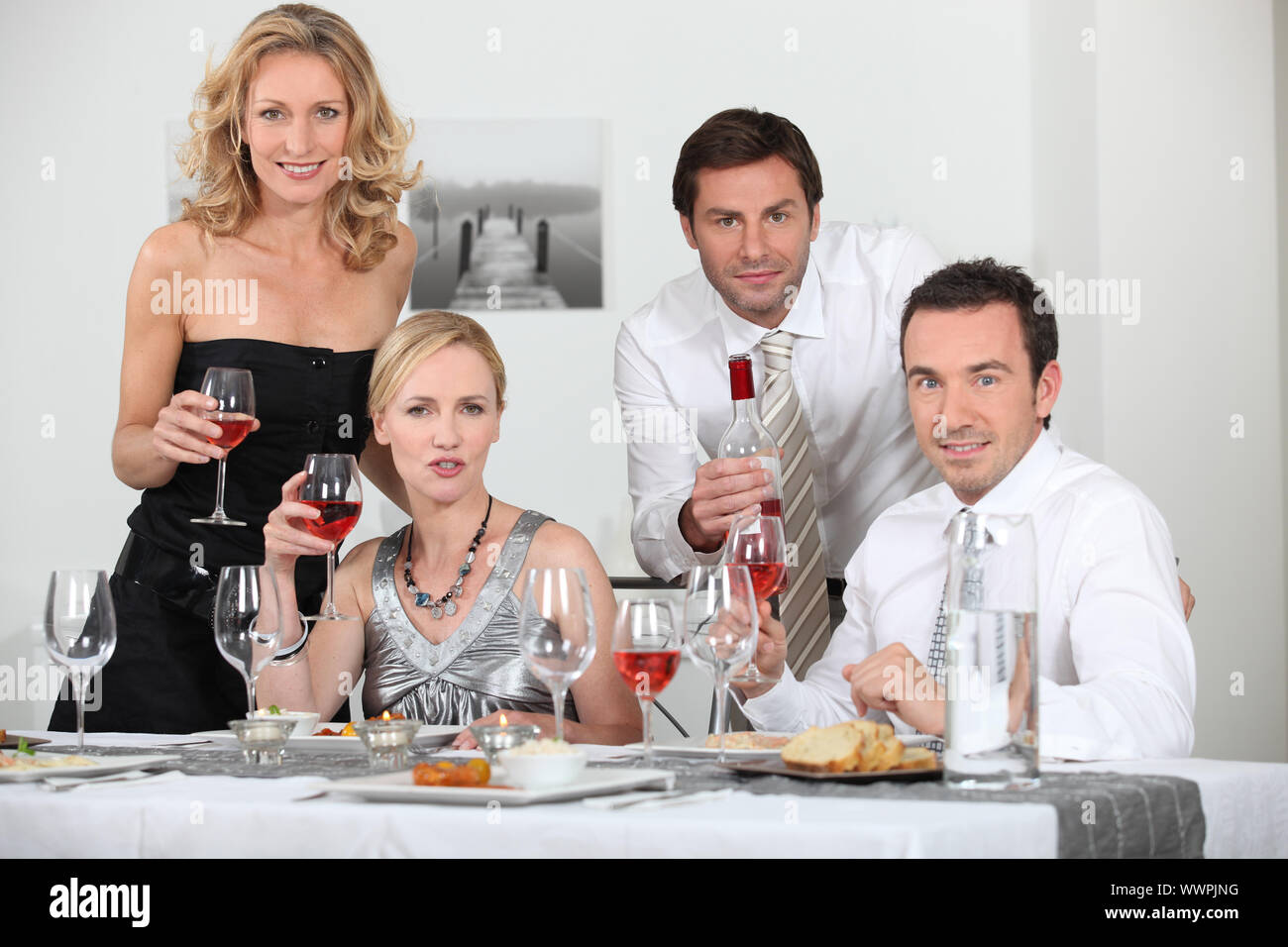 Dinner with friends Stock Photo - Alamy