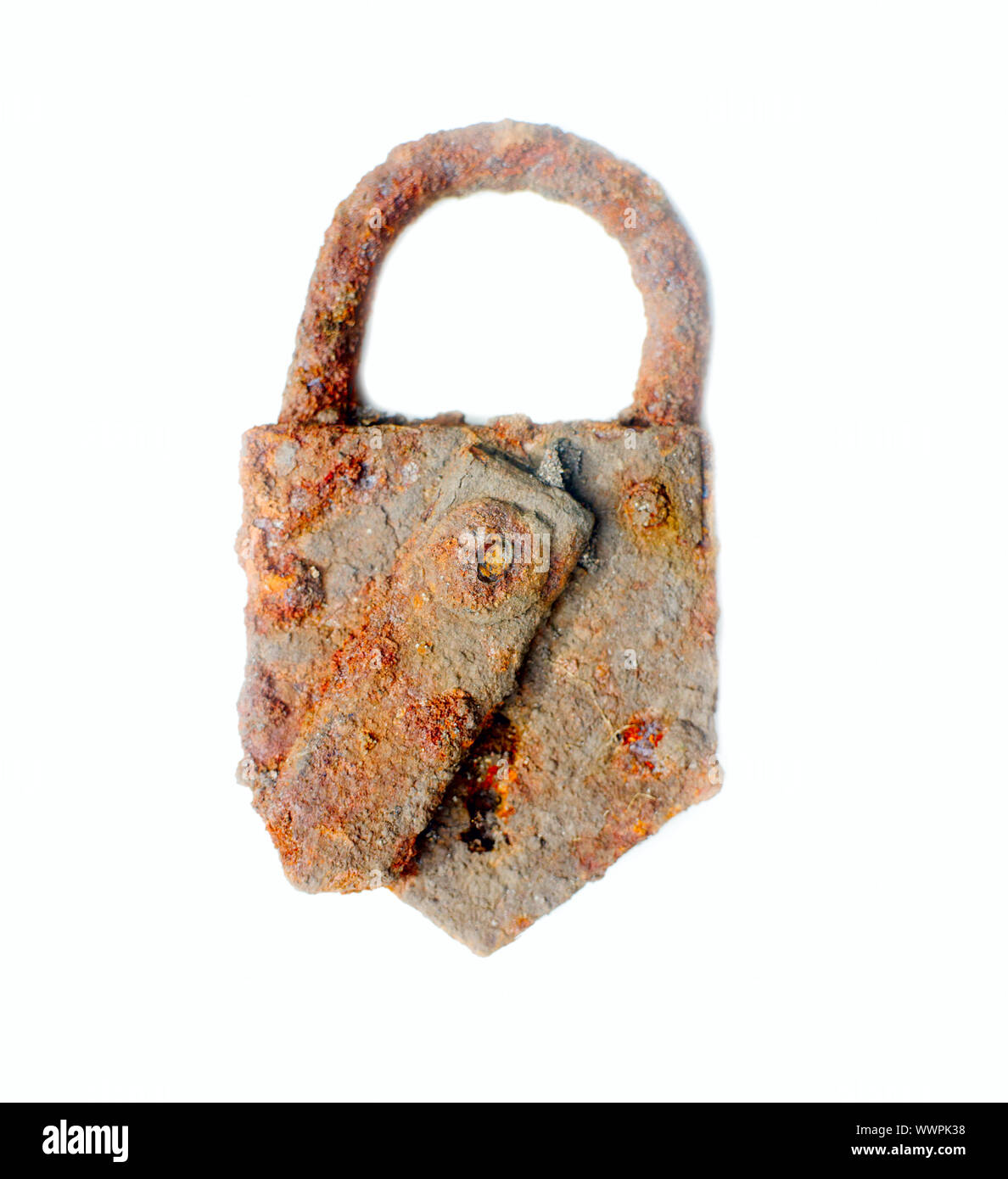 rusty old door lock cut out on white Stock Photo - Alamy