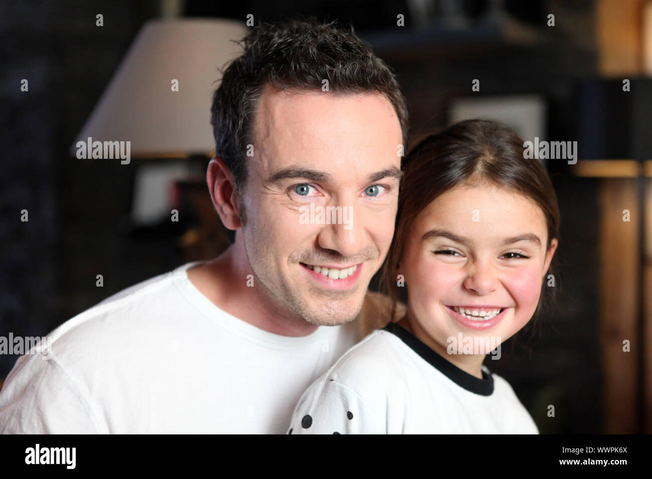 Father and daughter at home Stock Photo - Alamy