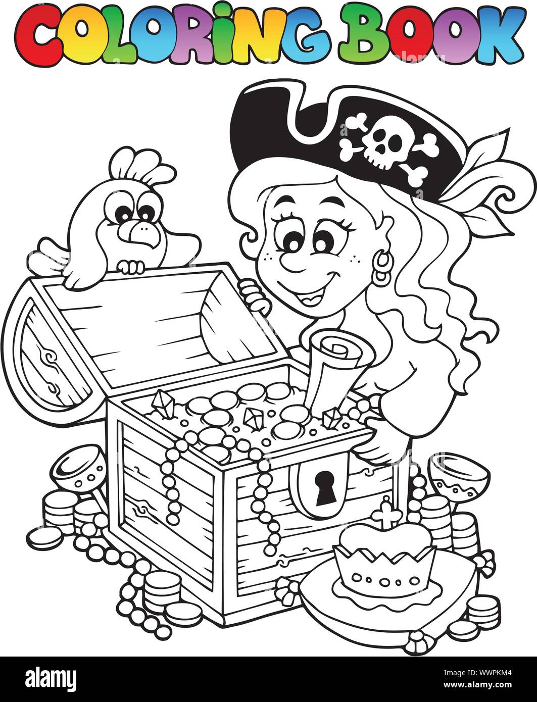 Pirate treasure coloring book hi-res stock photography and images - Alamy