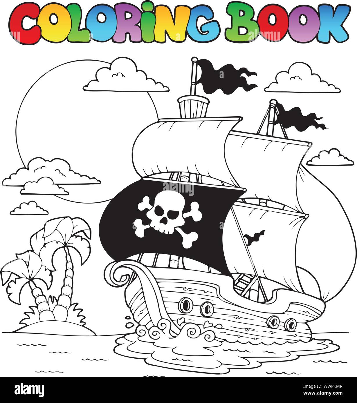 Coloring book with pirate theme 7 Stock Vector Image & Art - Alamy
