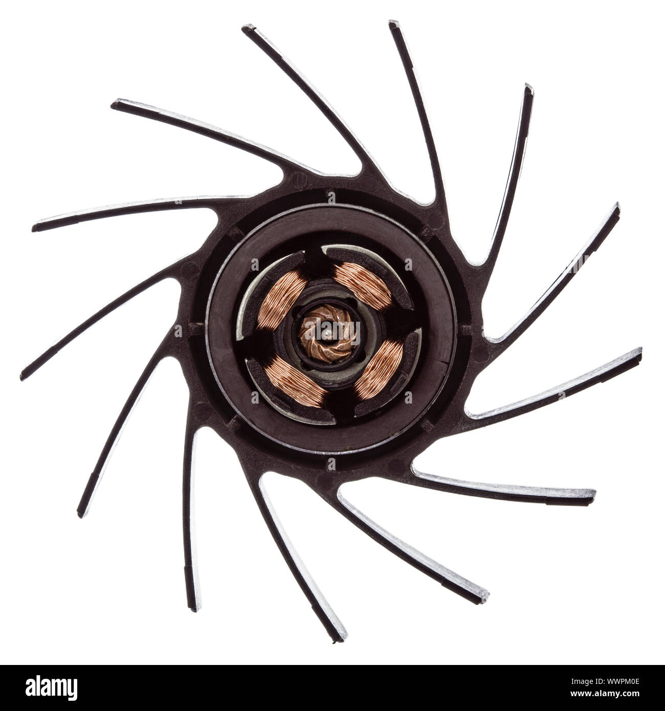 Propeller and stator of electric fan, isolated on white background ...