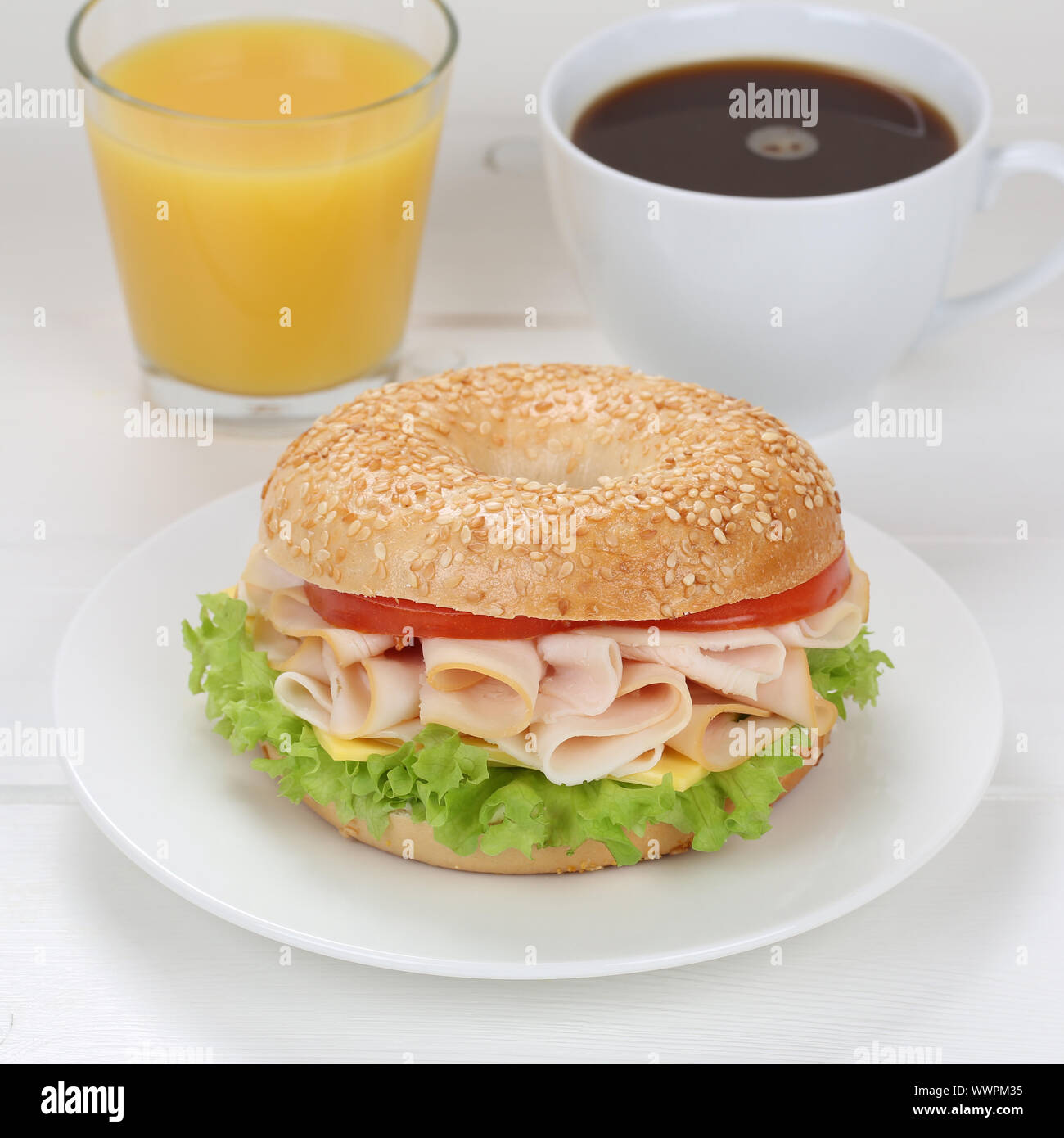 tasty bagel snack Stock Photo - Alamy
