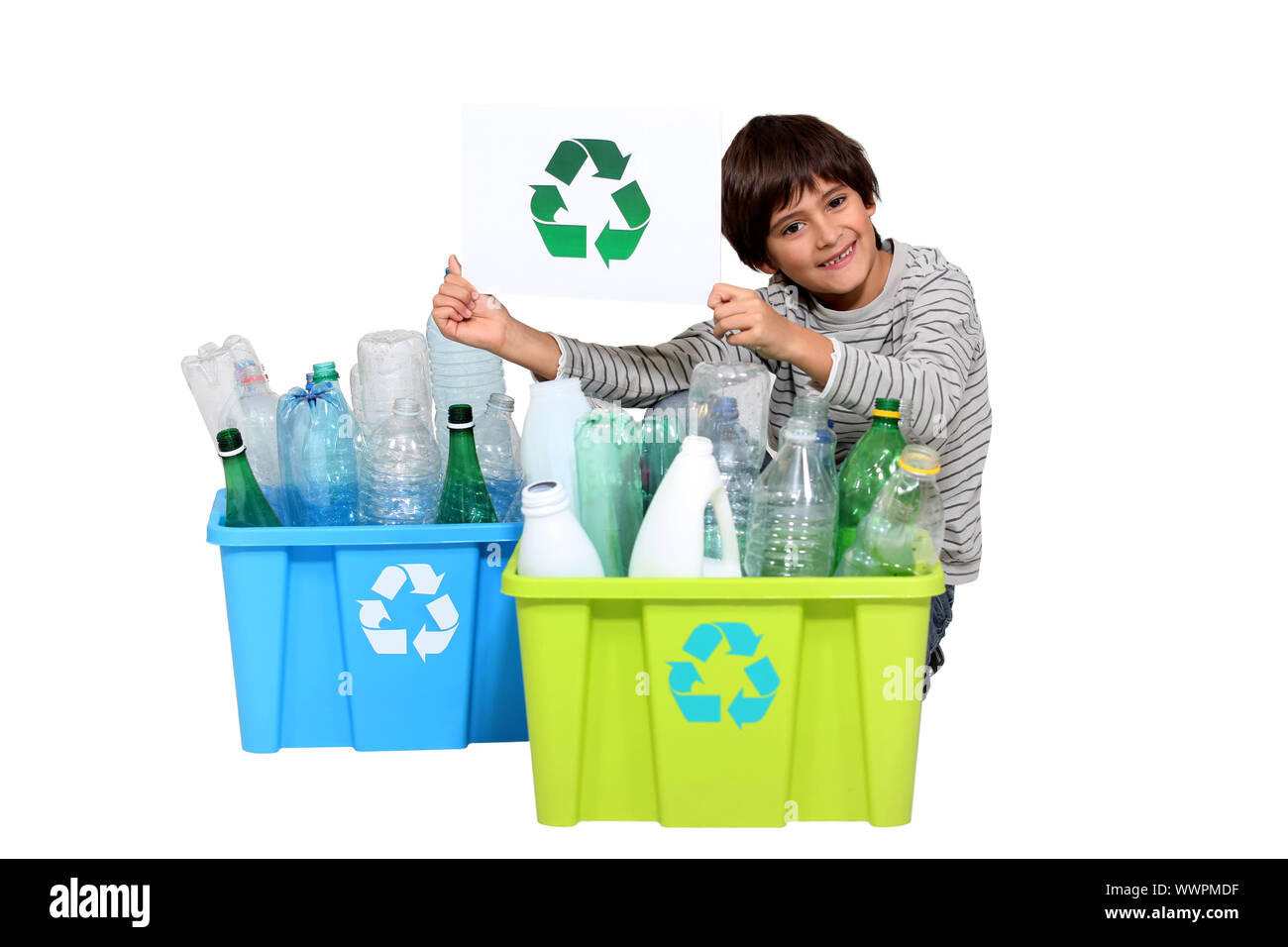 Child recycling glass bottles hi-res stock photography and images - Alamy