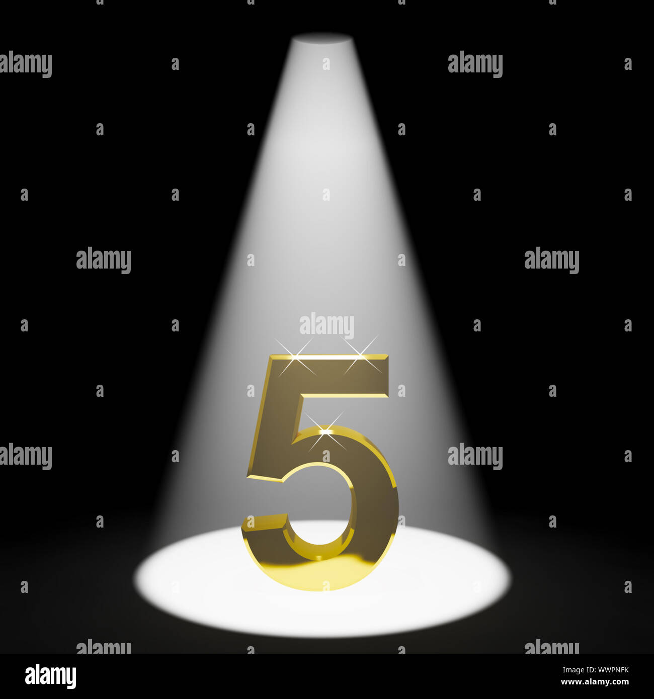Gold 5th 3d Number Representing Anniversary Or Birthdays Stock Photo ...