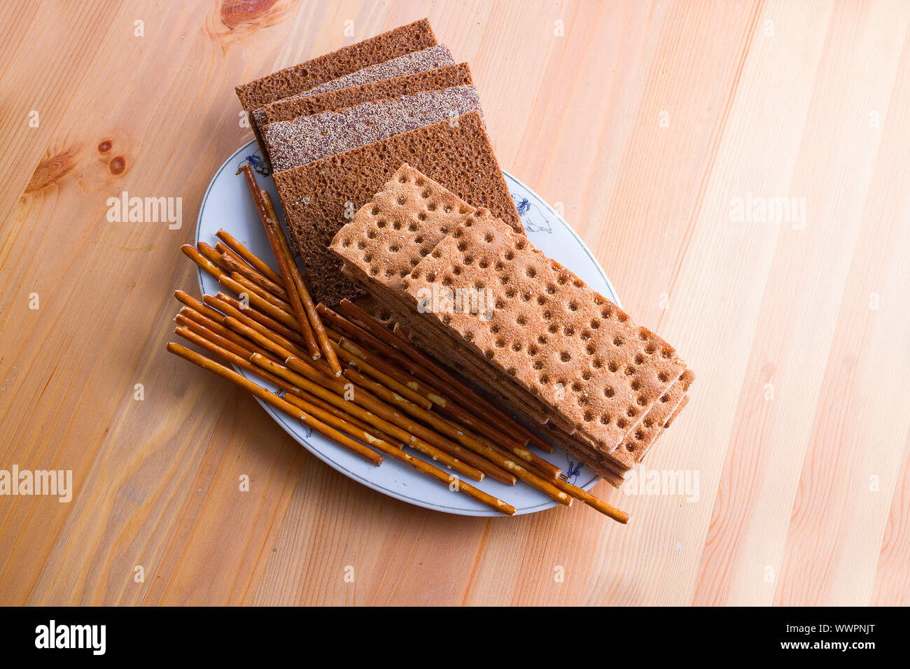 crispy food on table crispbread Stock Photo - Alamy