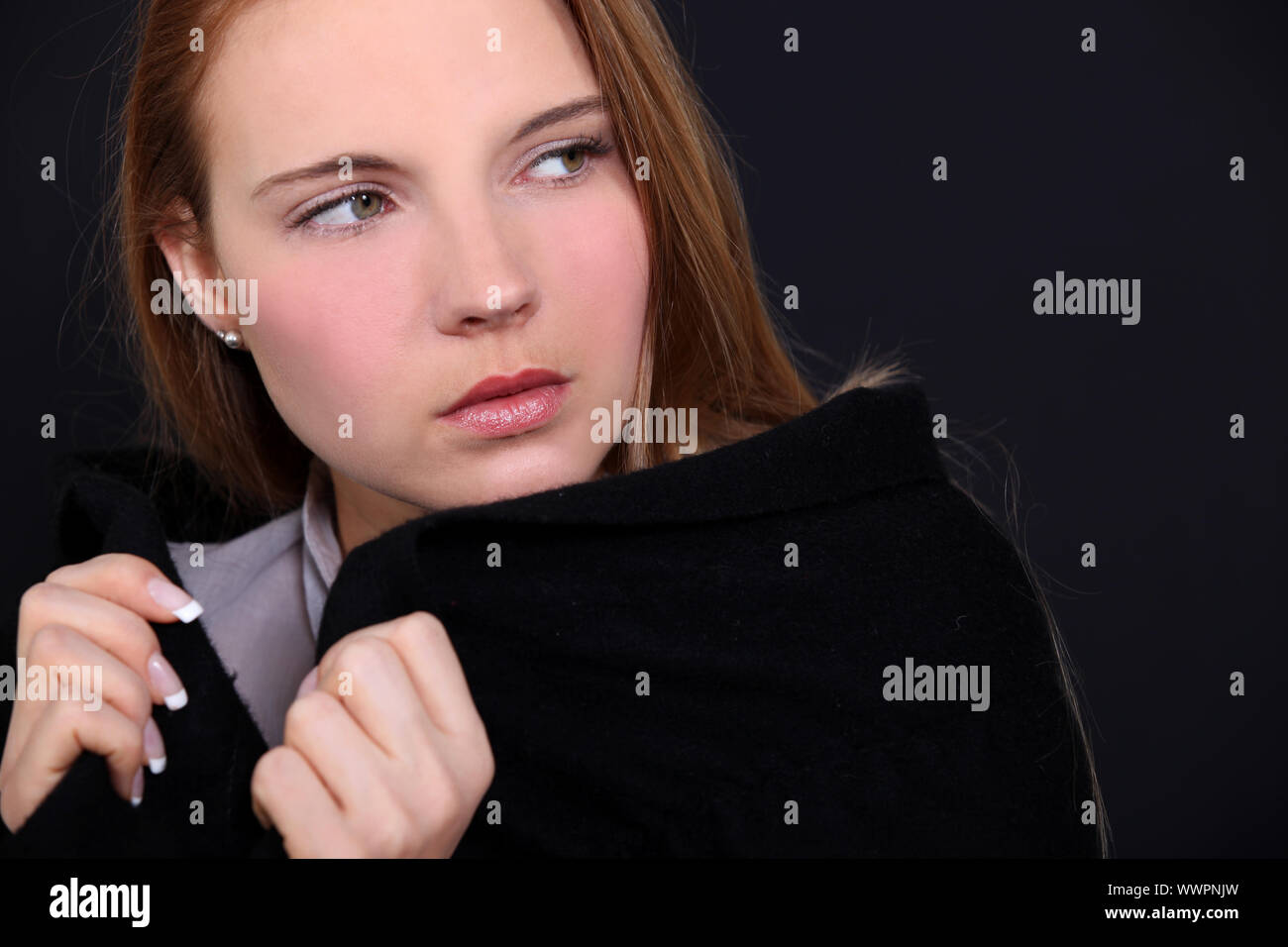 portrait of beautiful girl with side look Stock Photo - Alamy