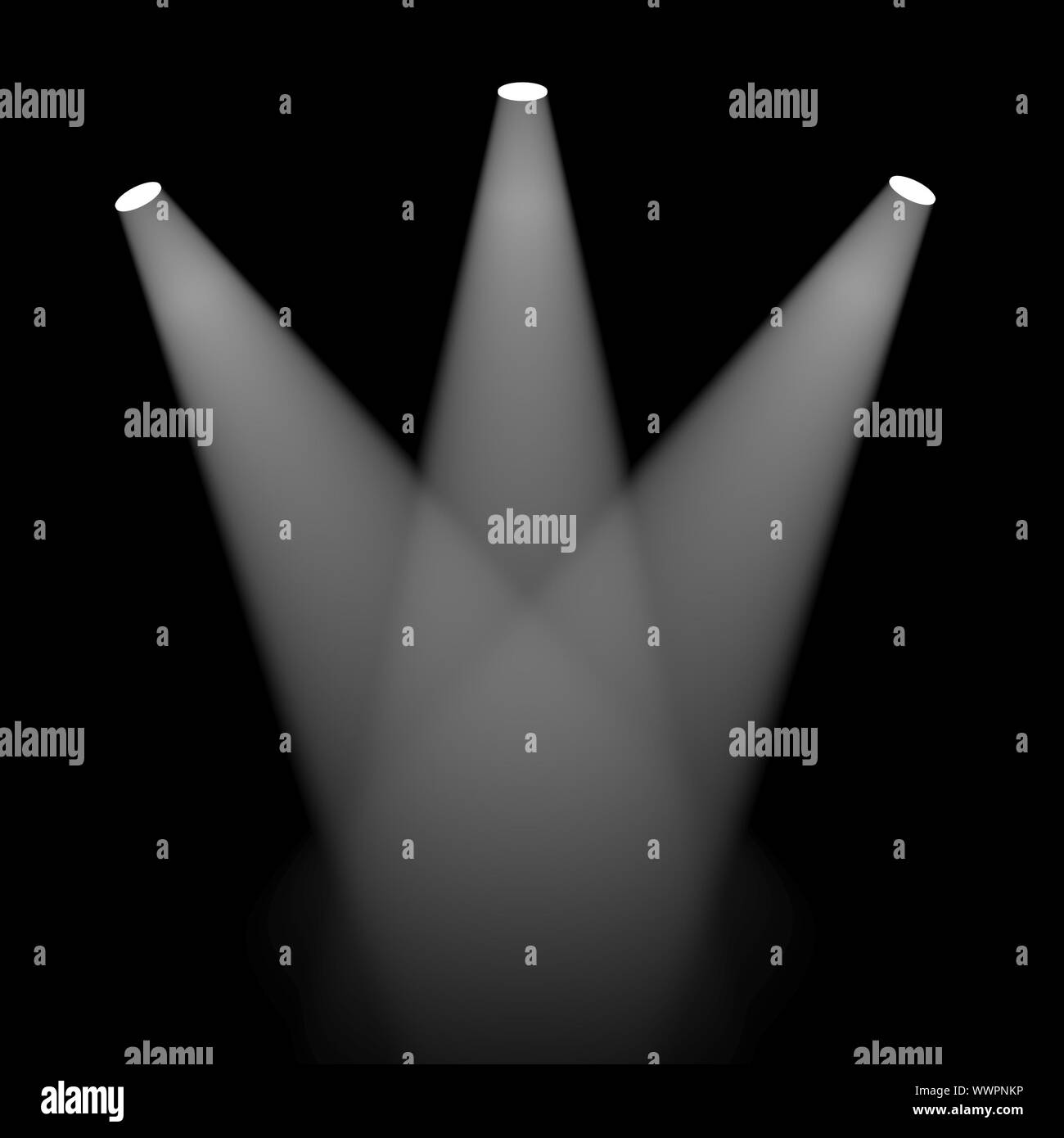 White Spotlights On Black For Highlighting A Product Stock Photo - Alamy