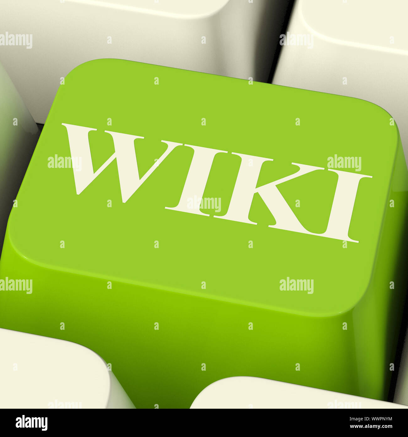 Wiki Computer Key For Online Information Or Encyclopedias Stock Photo ...