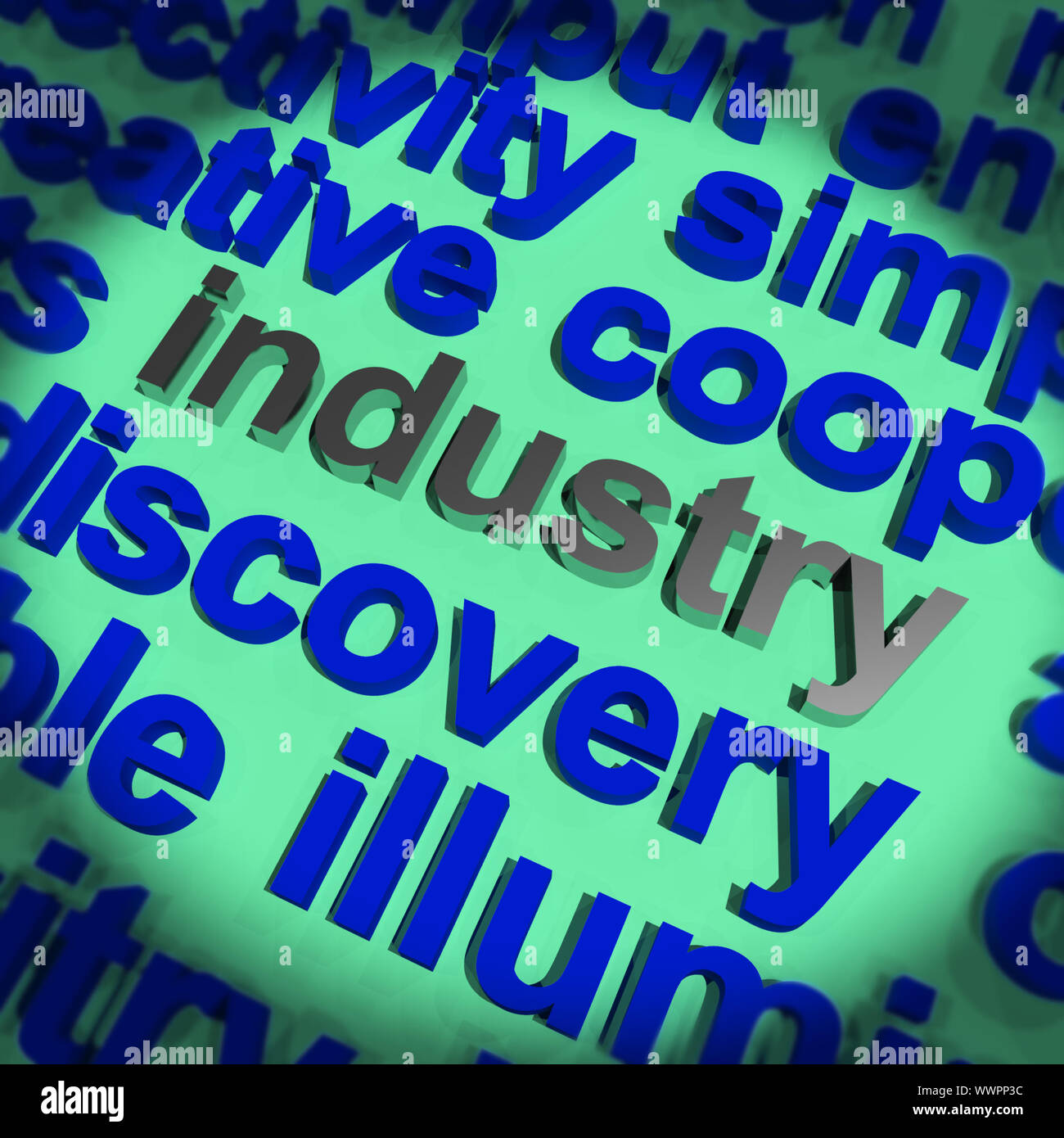 Industry Word Shows Production And Industrial Factories Stock Photo - Alamy