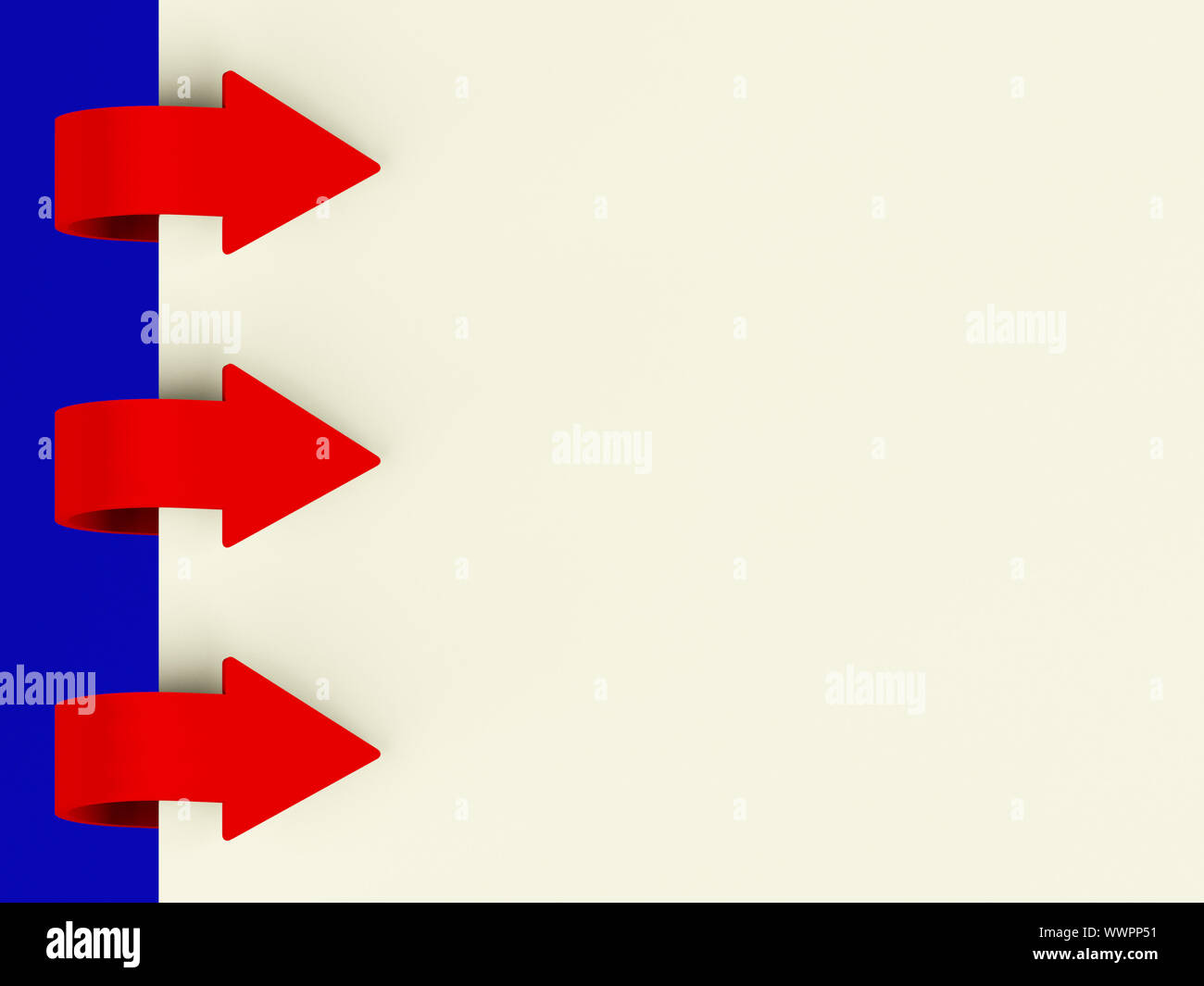 Three Arrow Tabs Over Paper For Menu Lists Or Notes Stock Photo - Alamy