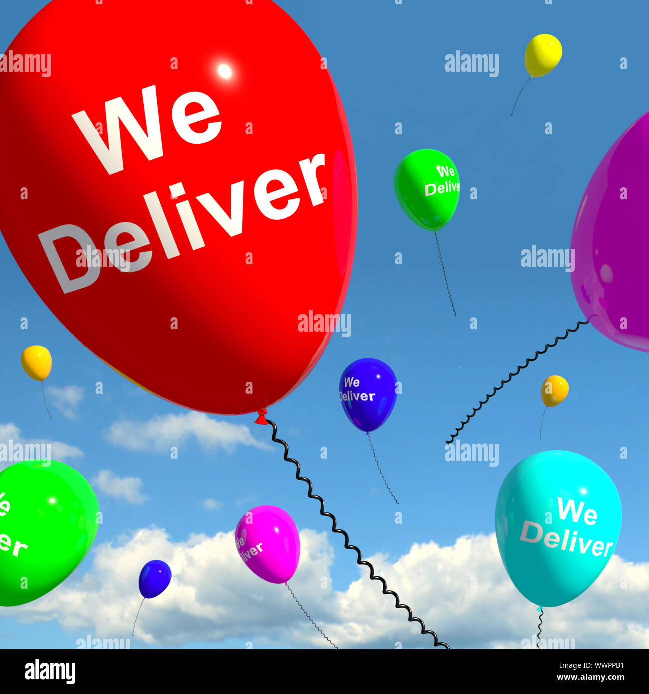 We Deliver Balloons Shows Delivery Shipping Service Or Logistics Stock ...