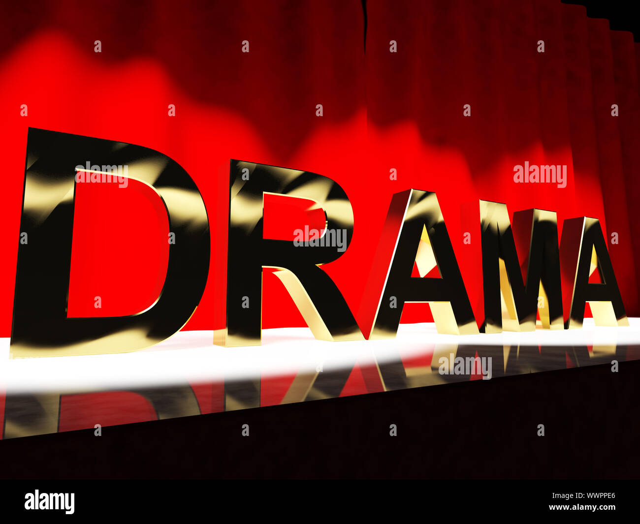 Drama Word On Stage Representing Broadway The West End Or Acting Stock ...