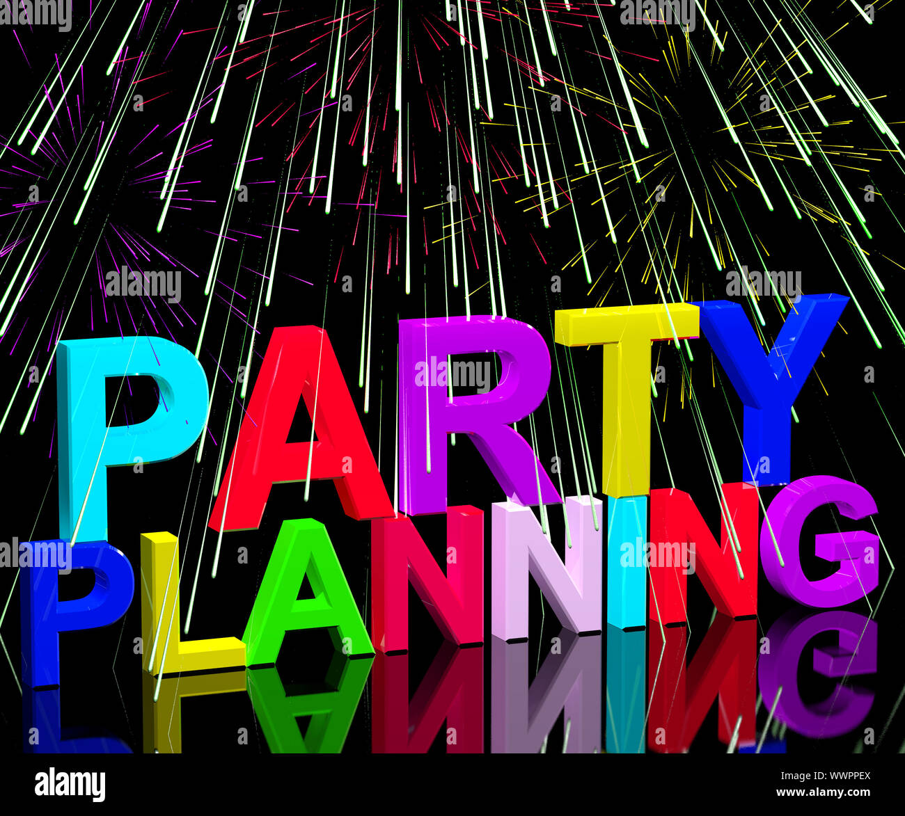 Party Planning Words Showing Birthday Or Anniversary Celebration ...