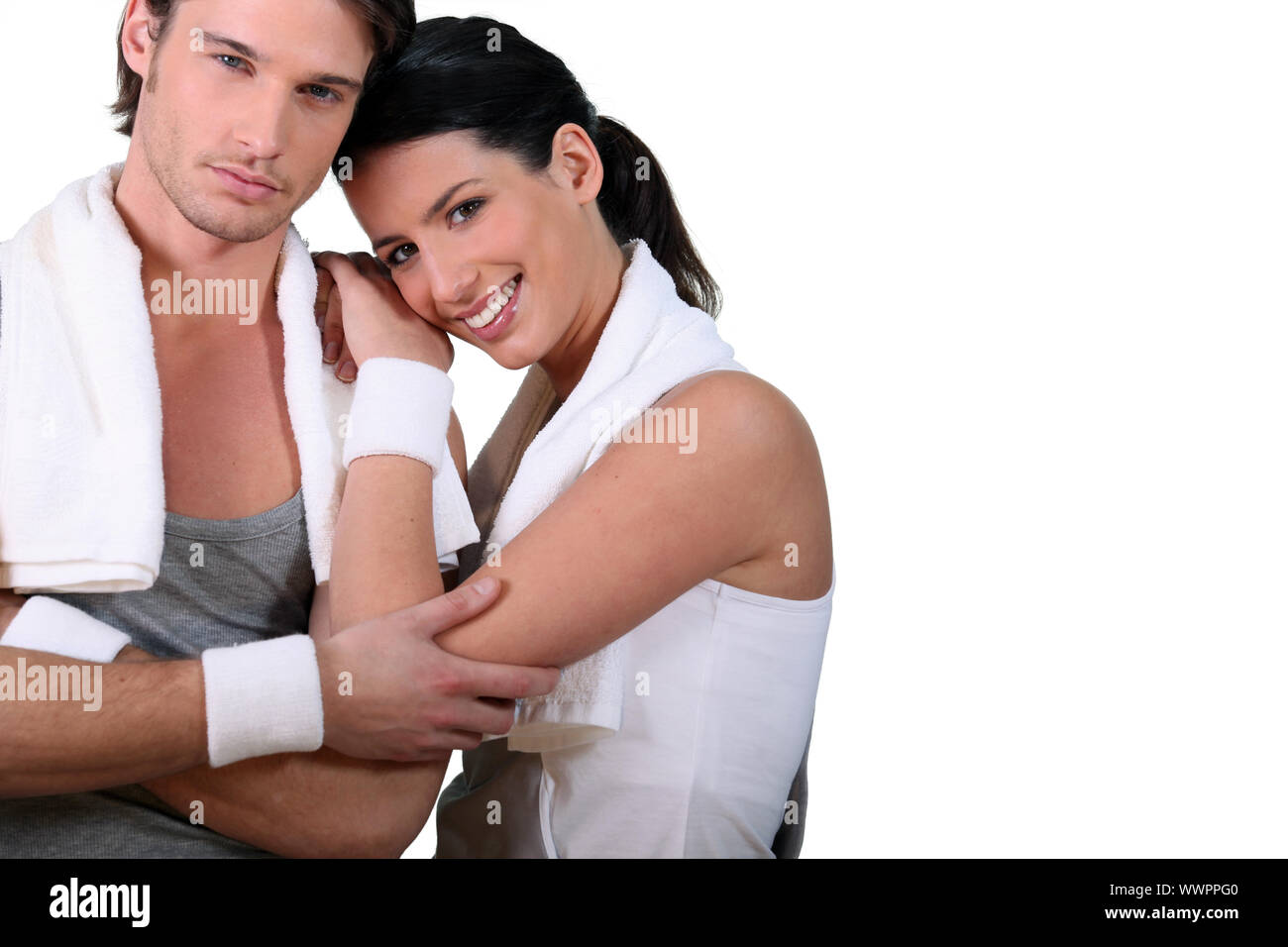 Gym couple post workout Stock Photo - Alamy