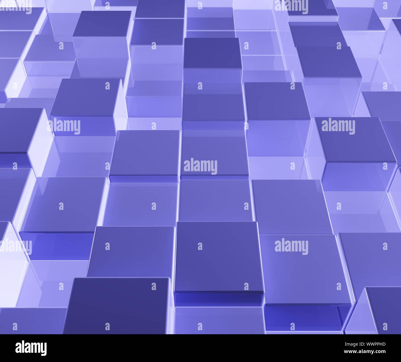 Bright Blue Glass Background With Artistic Cubes Or Square Shapes Stock ...