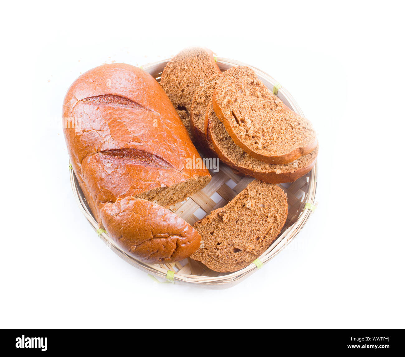 bread in a wicker breadbasket Stock Photo - Alamy