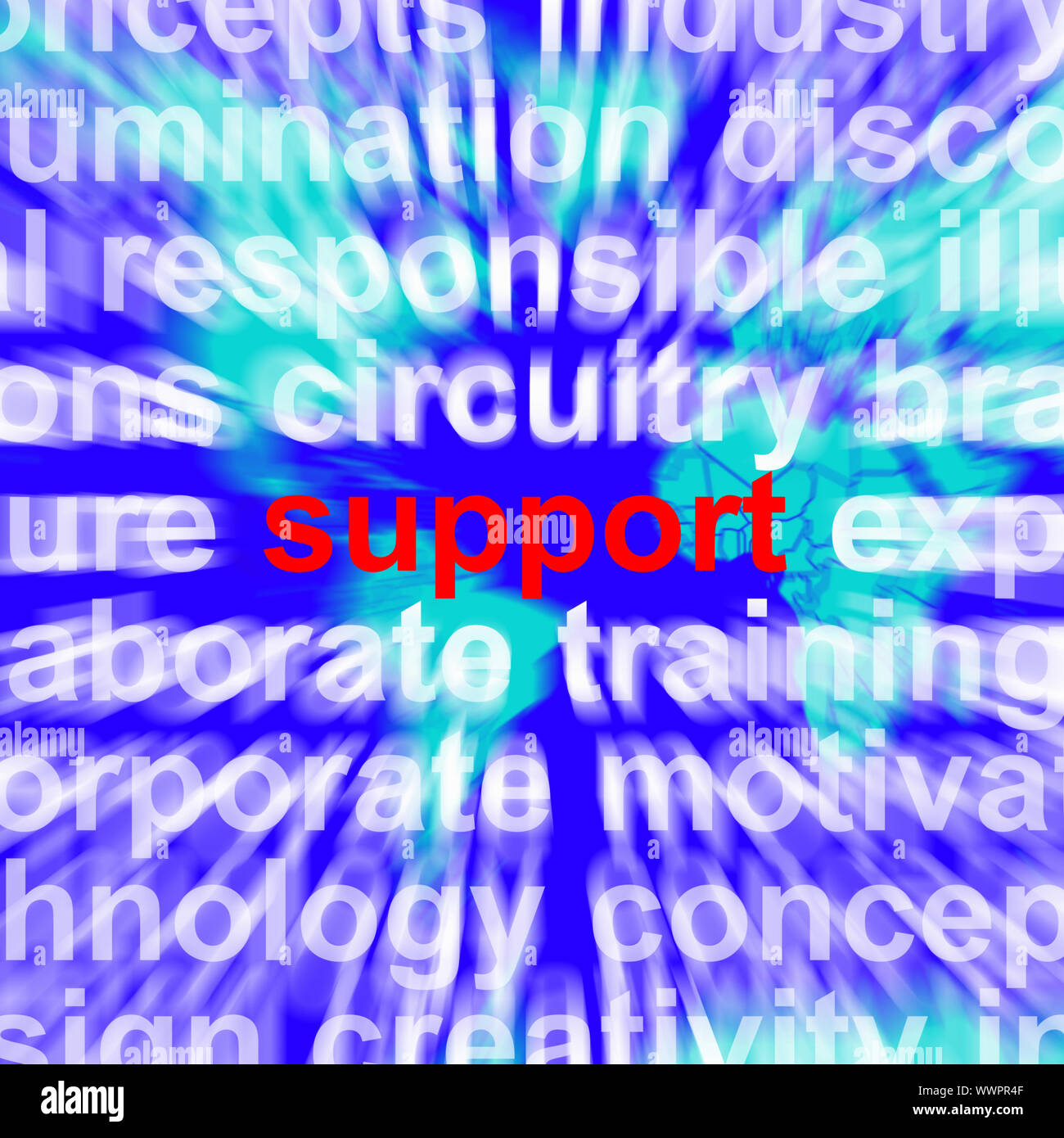 Support Word Over Map Shows Help And Assistance Stock Photo - Alamy