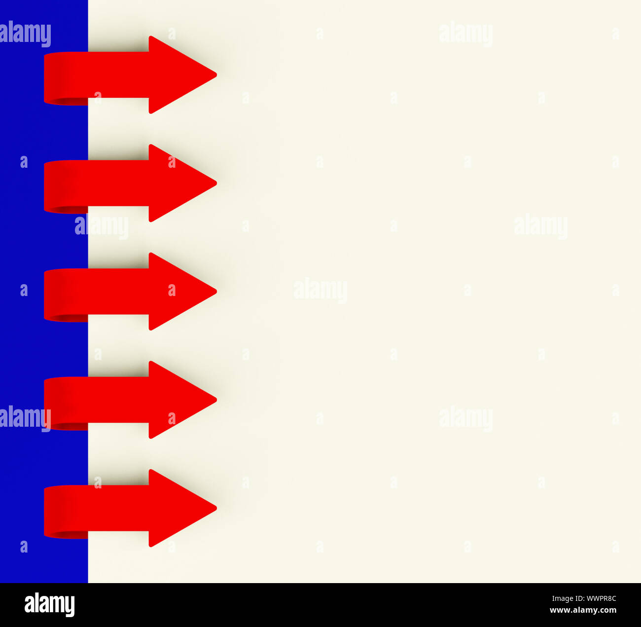 Five Arrow Tabs Over Paper For Menu Lists Or Notes Stock Photo - Alamy