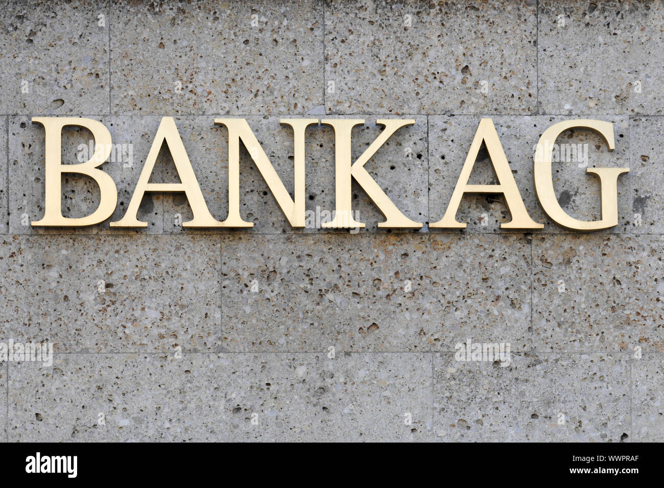 Bank lettering on house facade Stock Photo - Alamy