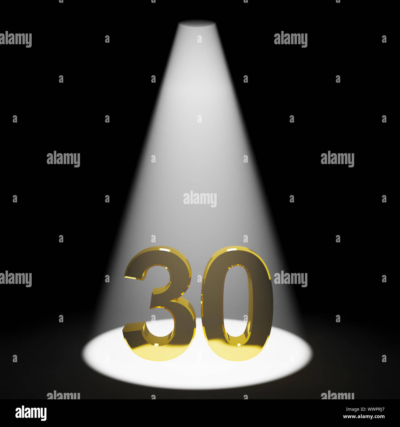 Gold 30th 3d Number Representing Anniversarys Or Birthdays Stock Photo ...