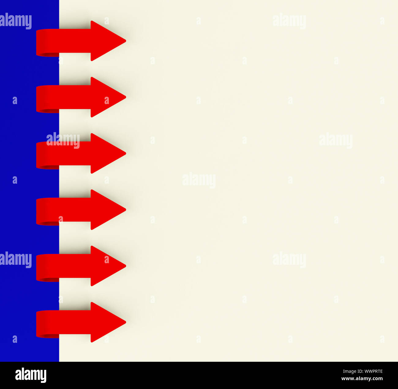 Six Arrow Tabs Over Paper For Menu Lists Or Notes Stock Photo - Alamy