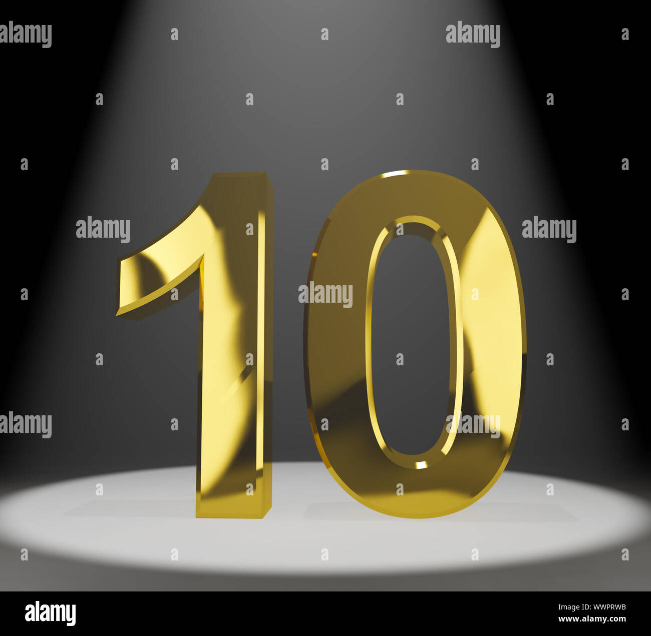 Gold 10th 3d number hi-res stock photography and images - Alamy