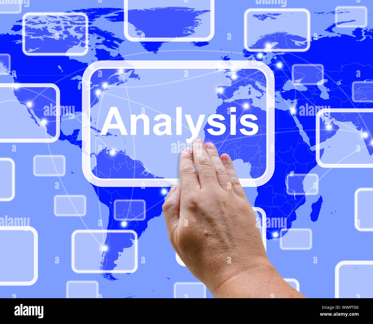 Analysis Button Pressed Shows Checking And Examining Stock Photo - Alamy