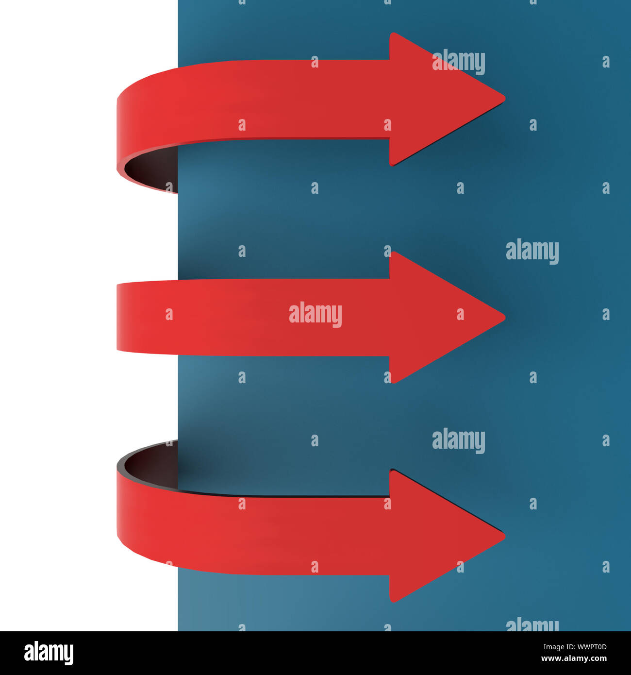 Three Red Arrow Tabs On Paper For Menu List Or Notes Stock Photo - Alamy