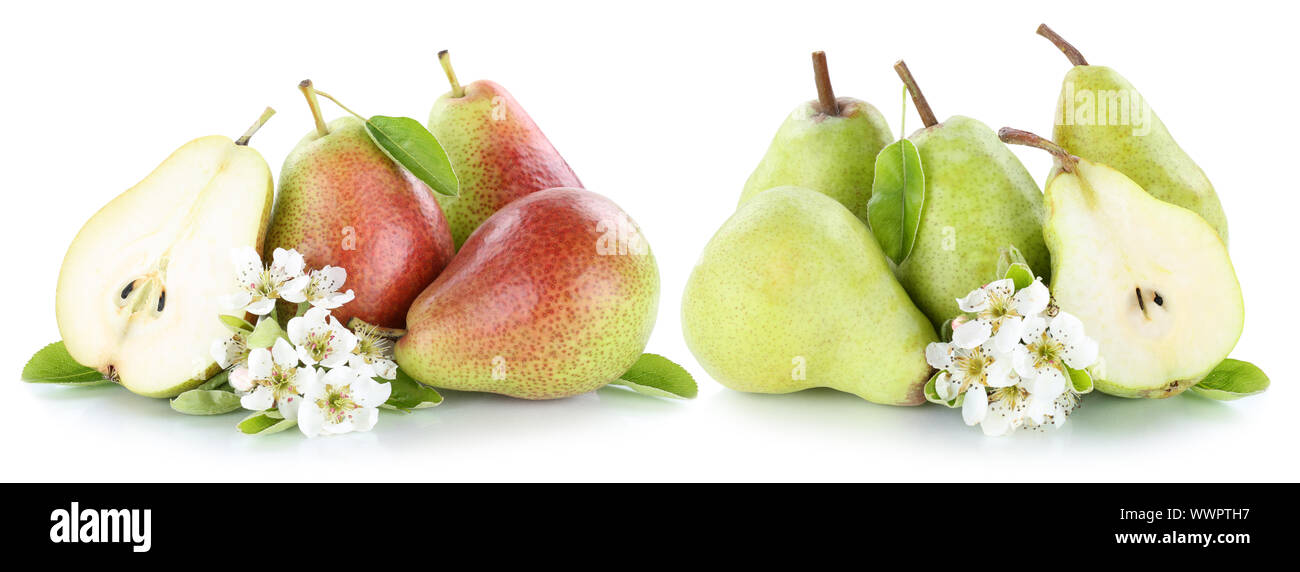 collection pears pear cut fruit fruit cut-out isolated isolated Stock ...