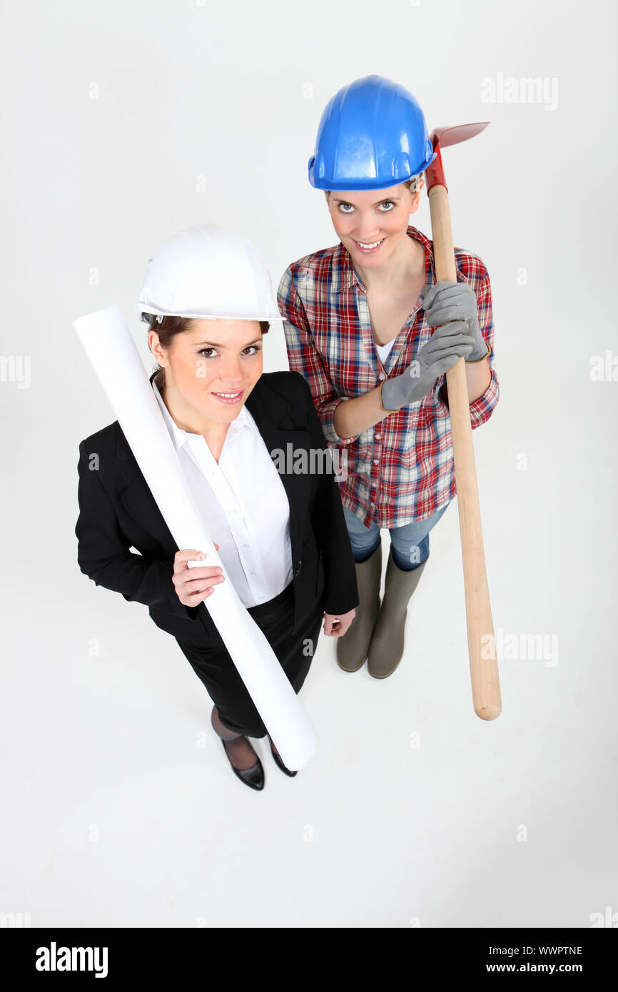 Female architect and builder Stock Photo - Alamy