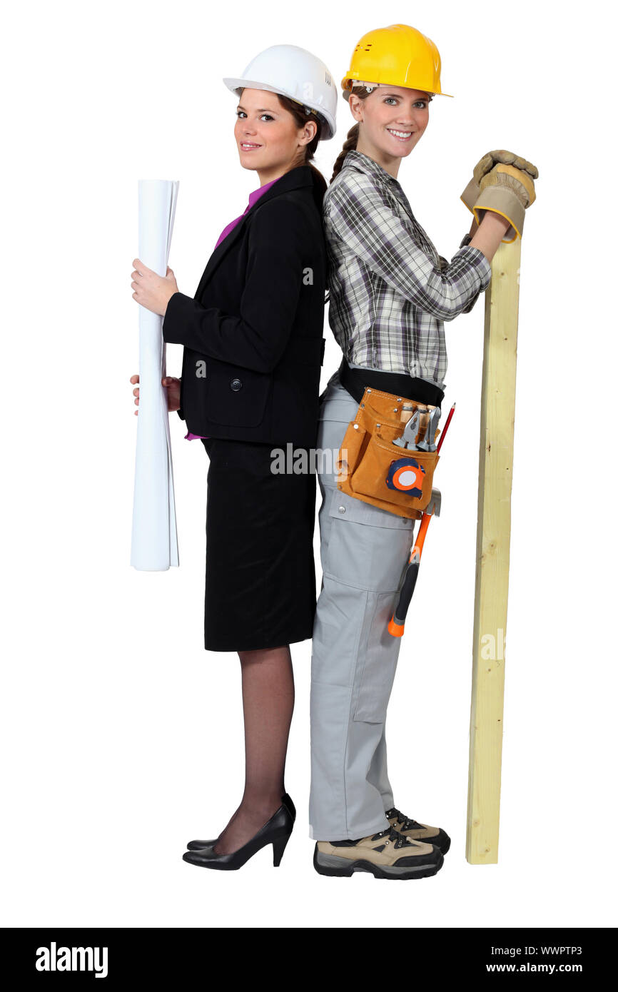 Female builder and architect Stock Photo - Alamy