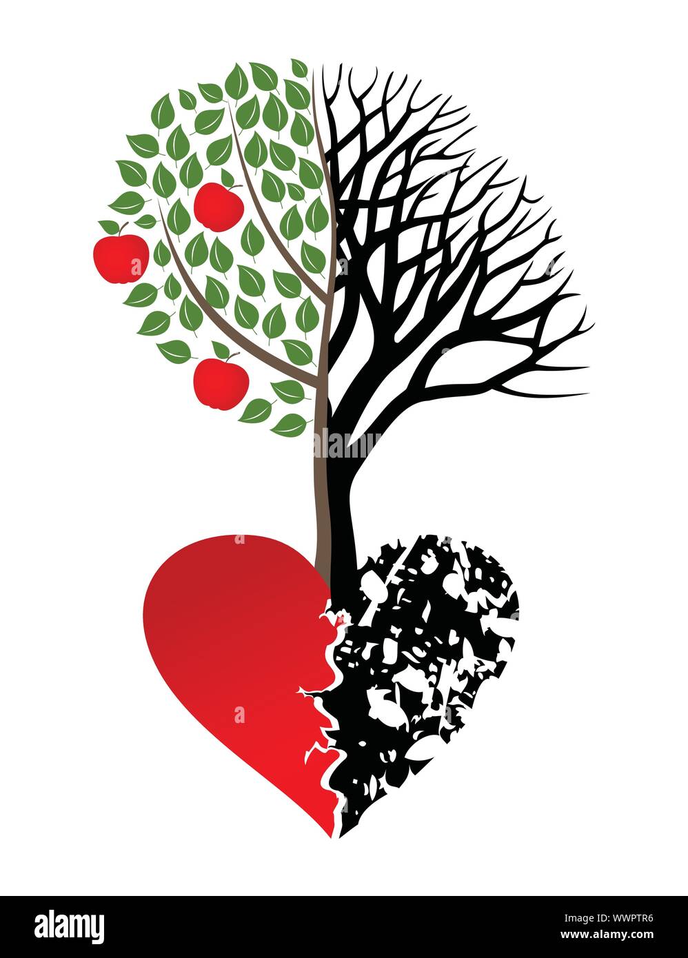 Cartoon love heart apple hi-res stock photography and images - Alamy