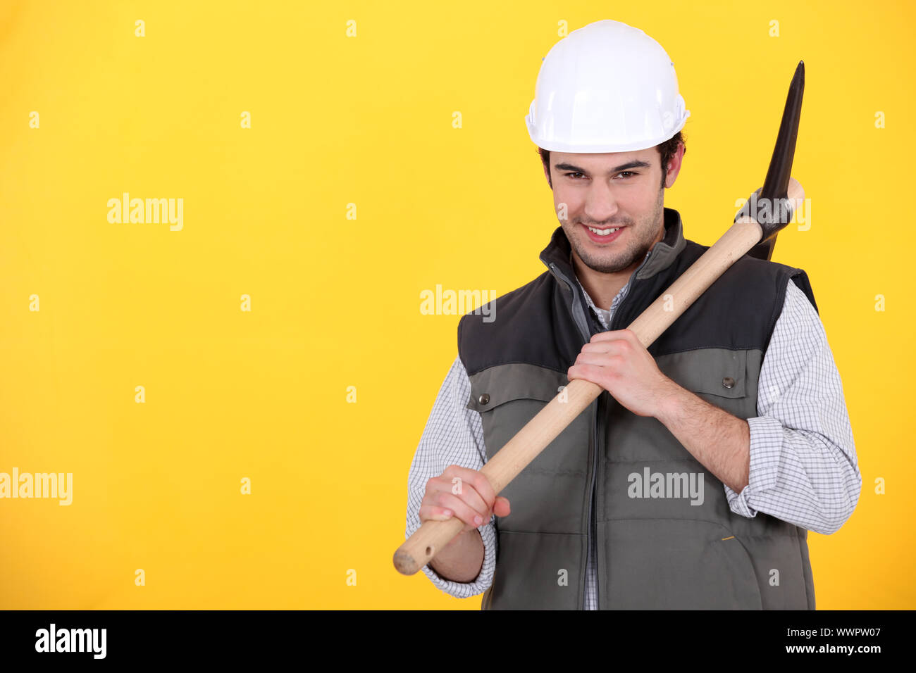 Pickaxe with wooden handle hi-res stock photography and images - Alamy