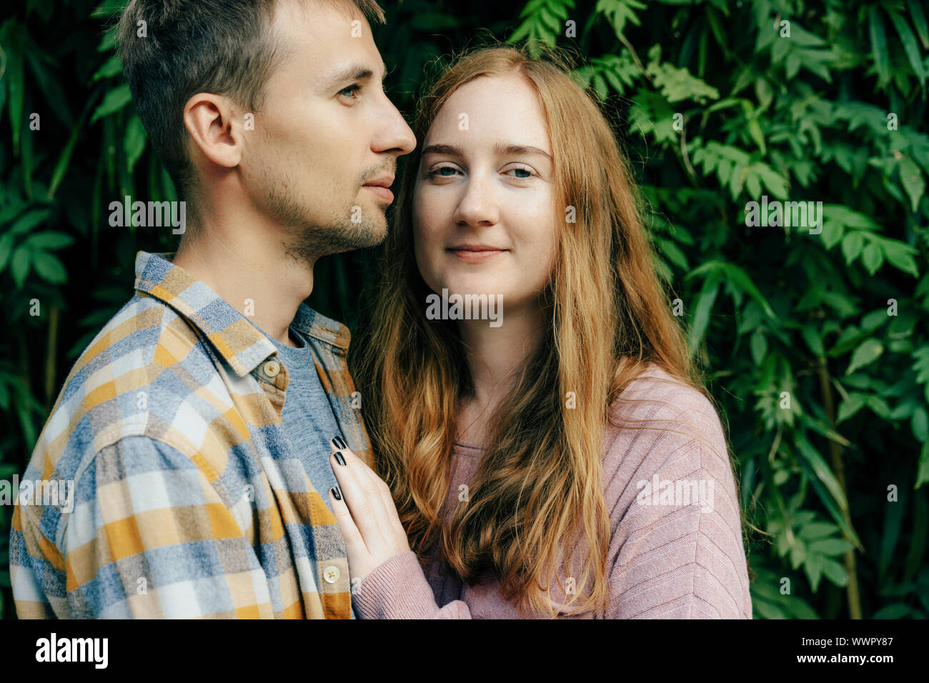 amorous red-haired couple hugging Stock Photo - Alamy